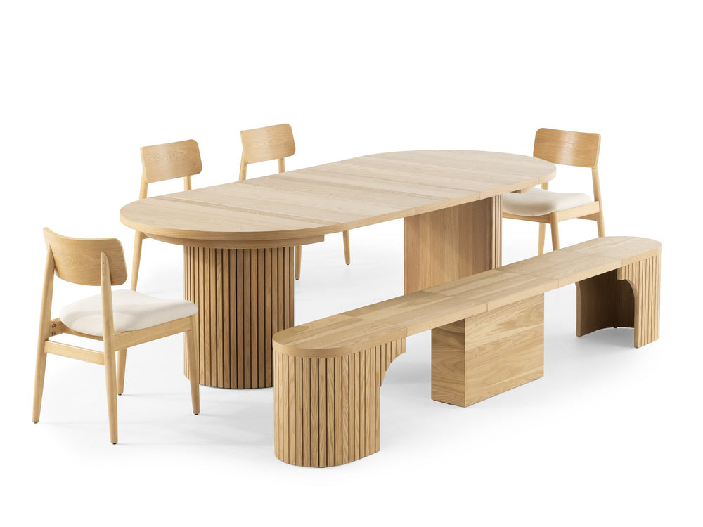 Shop Round Extendable Dining Table Sets with Benches | TT UK
